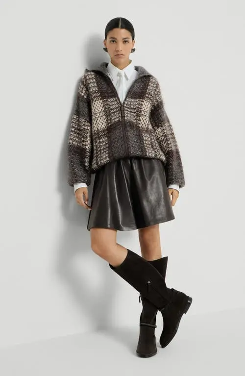 Brunello Cucinelli Polished Nappa Leather Mini Circle Skirt