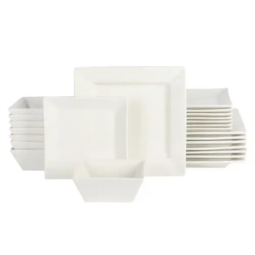 GIBSON HOME Zen Buffet Hard Square Porcelain Dinnerware Set