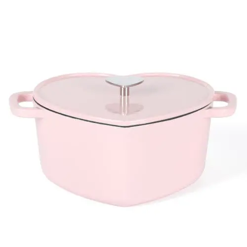 MARTHA STEWART Heart-shaped 4-quart Enameled Cast Iron Dutch Oven - Pink