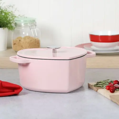 MARTHA STEWART Heart-shaped 4-quart Enameled Cast Iron Dutch Oven