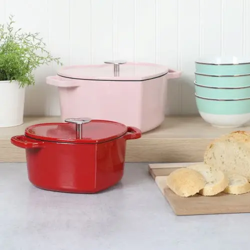 MARTHA STEWART Heart-shaped 4-quart Enameled Cast Iron Dutch Oven