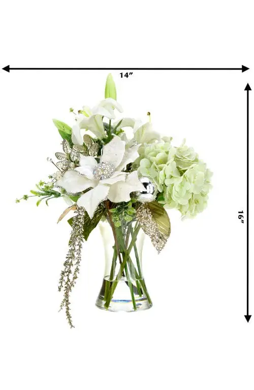 MARK ROBERTS Lily Hydrangea Christmas Vase