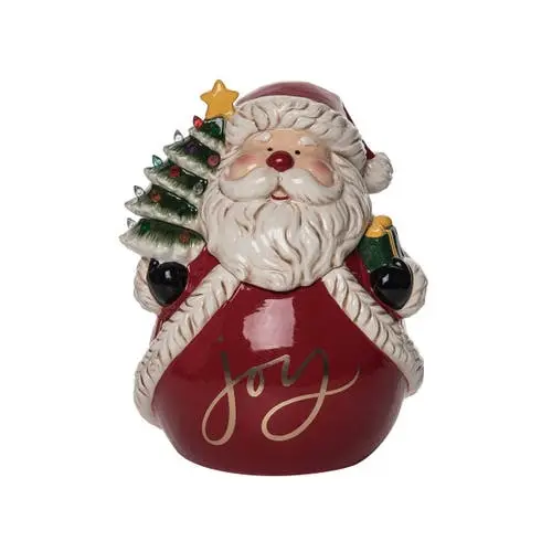 TRANSPAC Ceramic Christmas Vintage Santa Cookie Jar