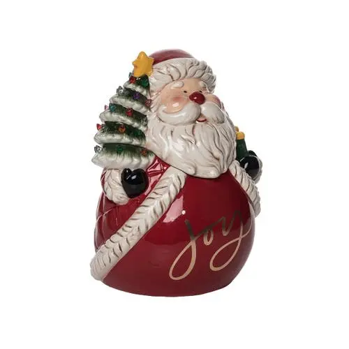 TRANSPAC Ceramic Christmas Vintage Santa Cookie Jar