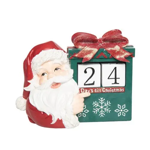 TRANSPAC Christmas Santa Countdown Blocks Set Of 3