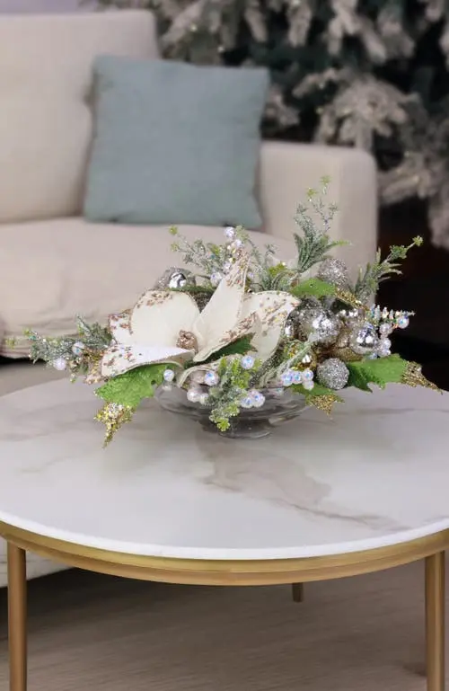 MARK ROBERTS Small Poinsettia Centerpiece