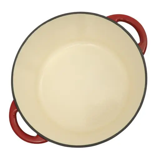 GIBSON HOME Enameled Cast Iron Dutch Oven With Lid - Gradient Red