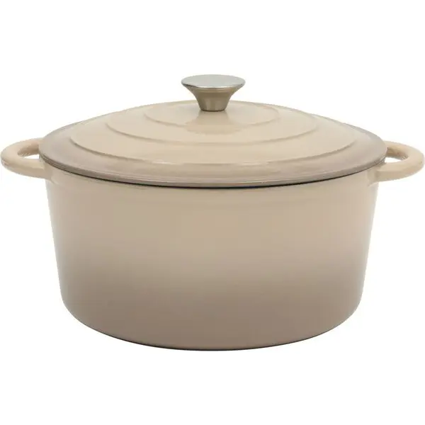 GIBSON HOME Enameled Cast Iron Dutch Oven With Lid - Gradient Taupe