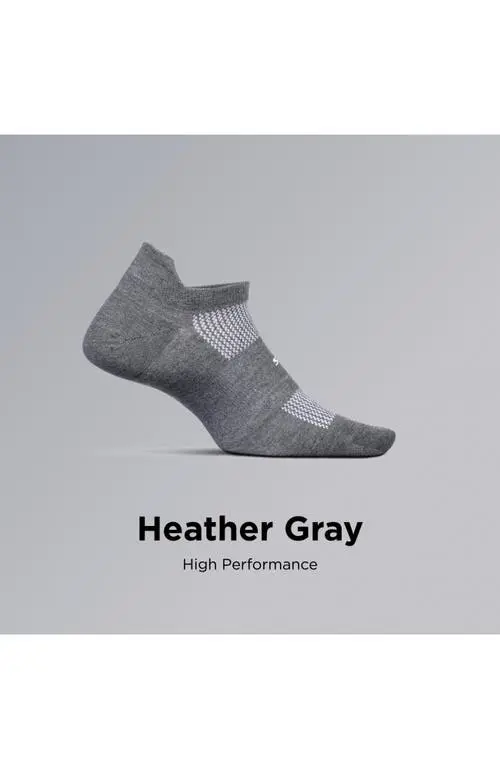 FEETURES High Performance Ultra Light Cushion Ankle Socks With Heel Tab - Ash Gray