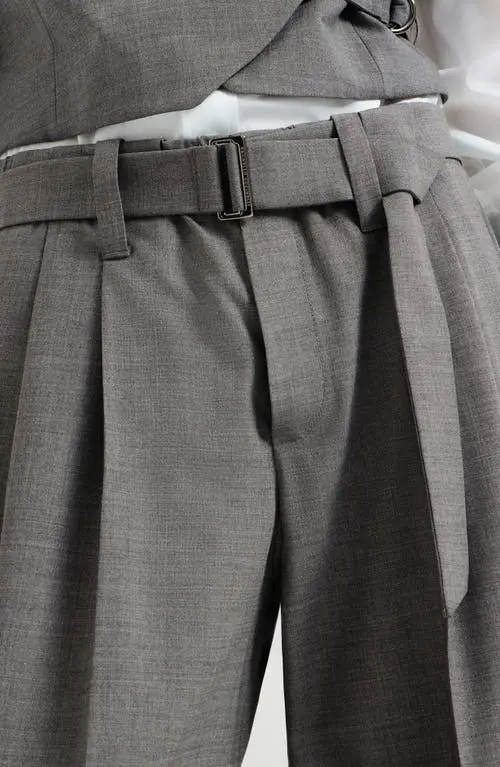 Brunello Cucinelli Tropical Luxury Wool Baggy Sartorial Trousers - Dark Grey