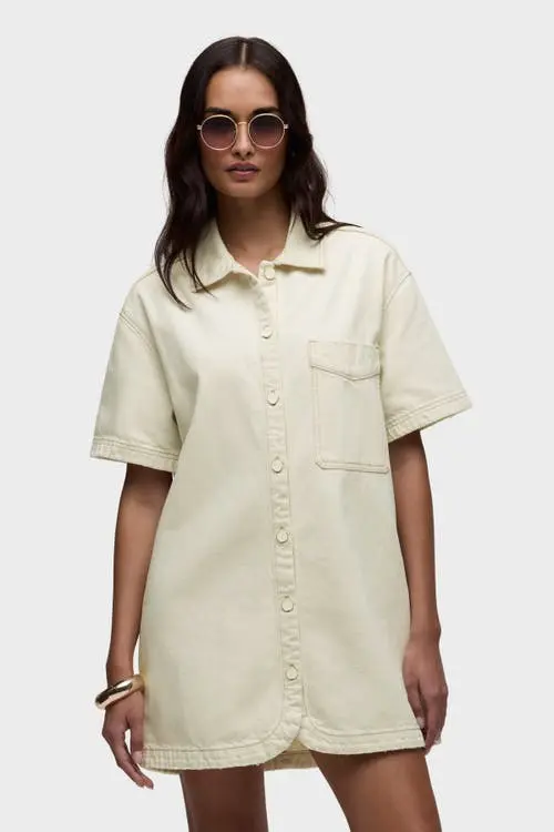 Hudson Jeans Dreamy Shirt Dress - Ecru