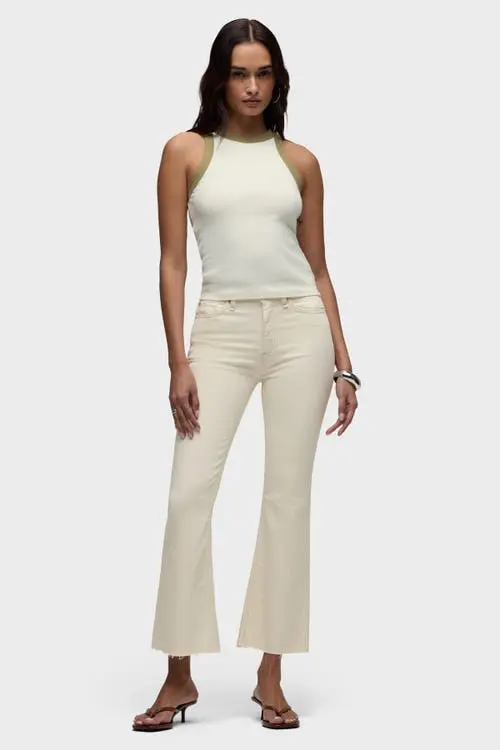 Hudson Jeans Barbara Flap Pocket Bootcut Crop - Ecru