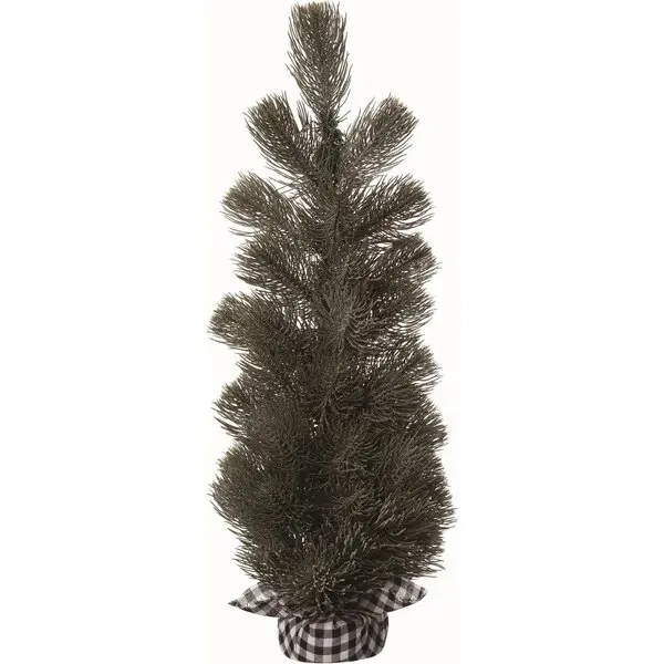 TRANSPAC Artificial Multicolor Christmas Tree In Buffalo Check Bag
