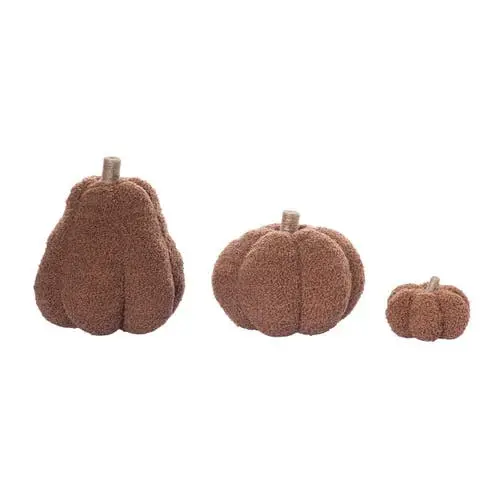 TRANSPAC Harvest Pumpkin Decoration Set Of 3