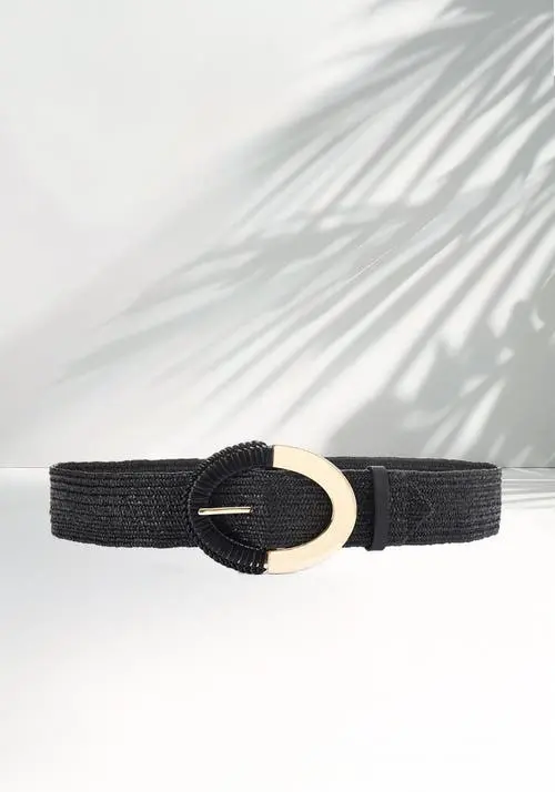 LASCANA Raffia Waist Belt With Decorative Buckle