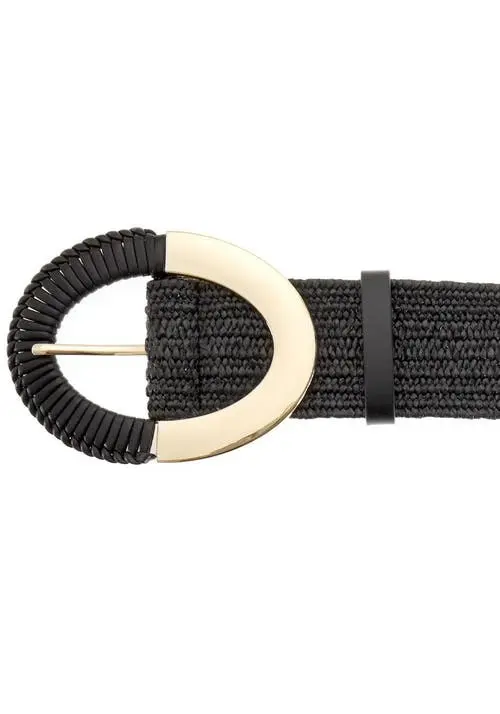 LASCANA Raffia Waist Belt With Decorative Buckle