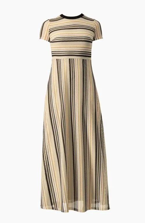 IVONNE Chevron Stripe Crochet Knit Maxi Dress
