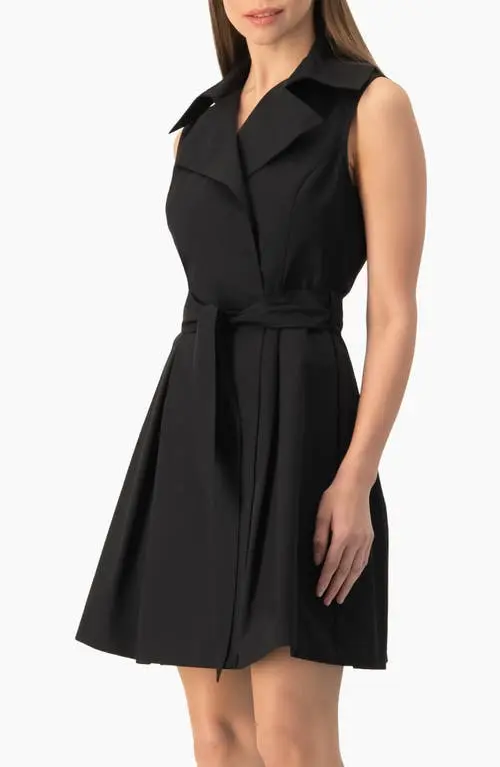 IVONNE Sleeveless Trench-style A-line Mini Dress