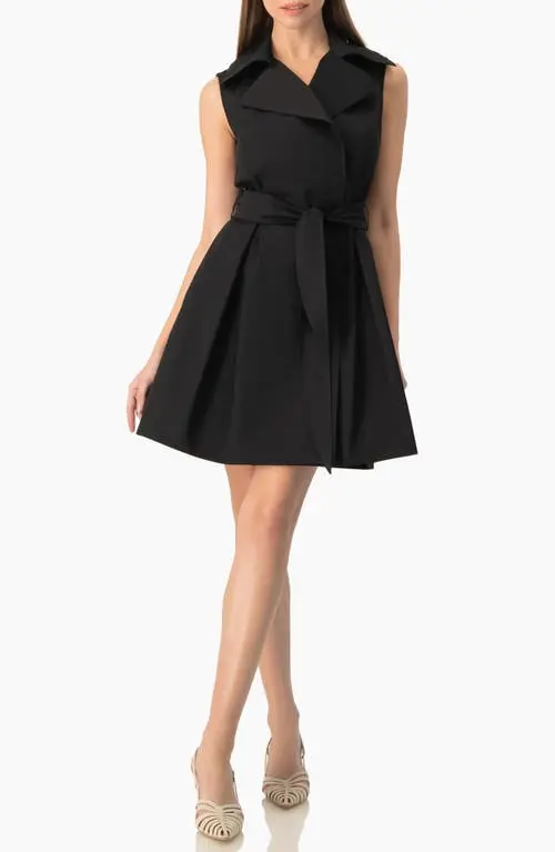 IVONNE Sleeveless Trench-style A-line Mini Dress