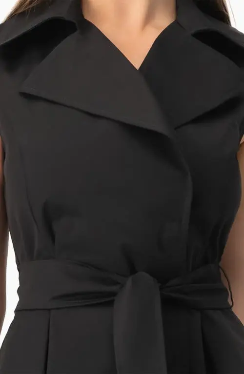 IVONNE Sleeveless Trench-style A-line Mini Dress
