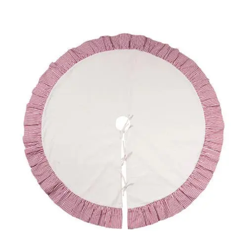 TRANSPAC Multicolor Holiday Ruffle Tree Skirt For Christmas Decor