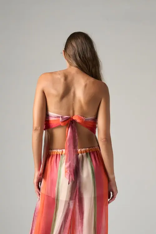JBQ Ireland Strapless Sateen Top With Open Back