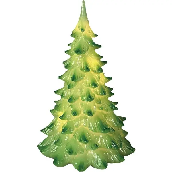TRANSPAC Small Resin Led Christmas Tree Tabletop Decoration