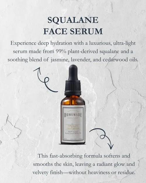HOMEMADE AROMATERAPY Squalane Jasmine Hydrating Smoothing Face Serum