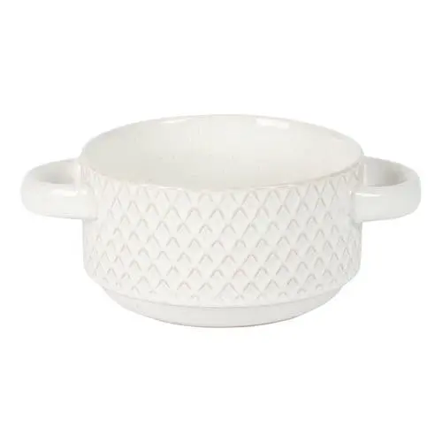 GIBSON ELITE Oyster Tide 4-piece Embossed Reactive Glaze Stoneware Soup Bowl Set