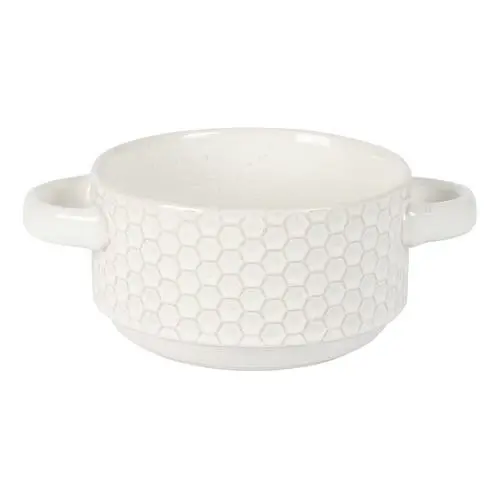 GIBSON ELITE Oyster Tide 4-piece Embossed Reactive Glaze Stoneware Soup Bowl Set