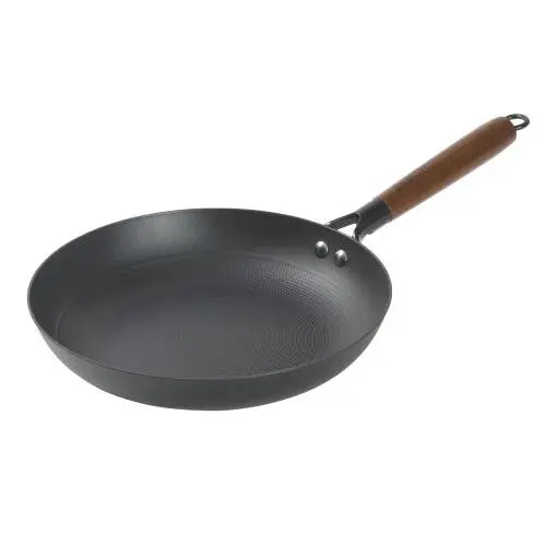 BABISH Pre-seasoned Honeycomb Cast Iron Skillet With Wooden Handle