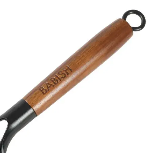 BABISH Pre-seasoned Honeycomb Cast Iron Skillet With Wooden Handle