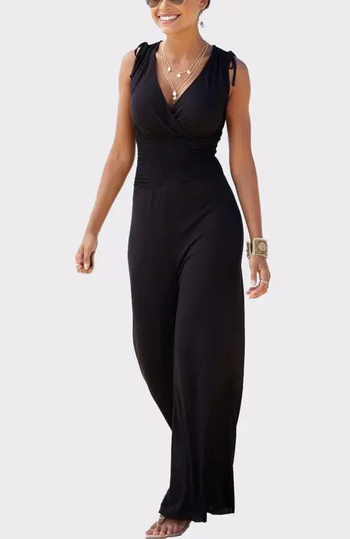 LASCANA Wide Leg Jumpsuit - Bk