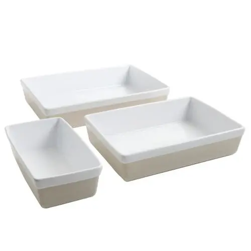 MARTHA STEWART 3-piece Stoneware Baker Set - Grey