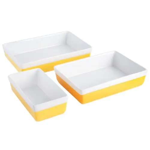 MARTHA STEWART 3-piece Stoneware Baker Set - Yellow