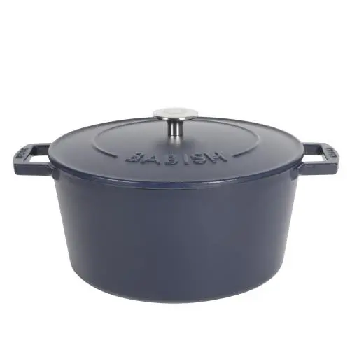 BABISH Matte Enamel Round Cast Iron Dutch Oven With Lid - Blue