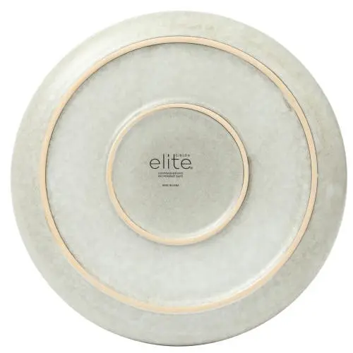 GIBSON ELITE Sunveil Plates And Bowls Reactive Glaze Round Dishes Stoneware Ceramic Dinnerware Set