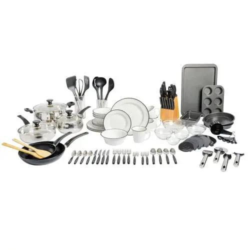 GIBSON HOME 95-piece Complete Kitchen Set With Cookware, Dinnerware