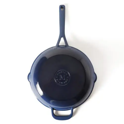 MARTHA STEWART Gatwick Enameled Cast Iron Skillet - Classic Blue