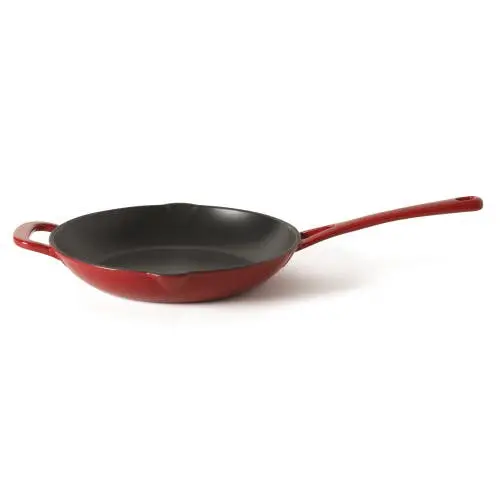 MARTHA STEWART Gatwick Enameled Cast Iron Skillet - Red