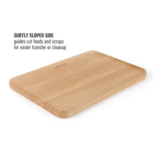 CALPHALON Edge Guard Reversible Edge Grain Rubberwood Cutting Board With Juice Groove