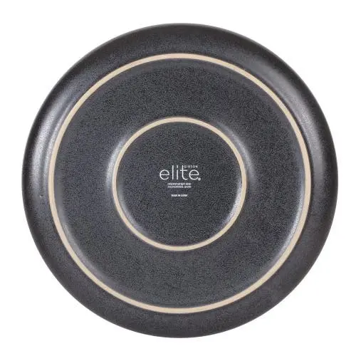 GIBSON ELITE Abbey Circle 12-piece Reactive Matte Glaze Stoneware Dinnerware Set - Navy