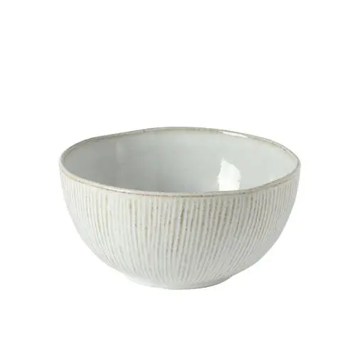 GIBSON ELITE Dawson Mill 4-piece Round Reactive Glaze Stoneware Nesting Bowl Set - White