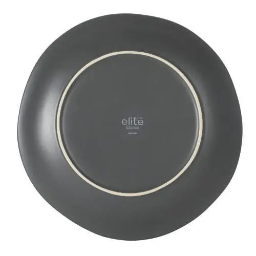 GIBSON ELITE Port Barton 12-piece Reactive Glaze Stoneware Dinnerware Set - Charcoal
