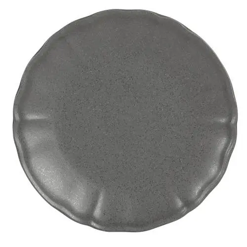 GIBSON ELITE Vista Rossio 12-piece Scalloped Edge Stoneware Dinnerware Set - Black