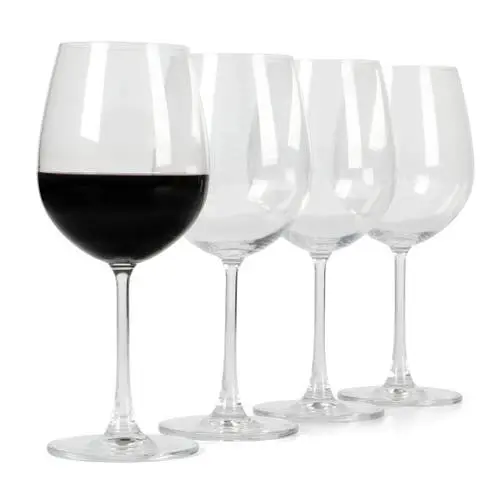 MARTHA STEWART Vivica Stemmed Wine Glasses - Red