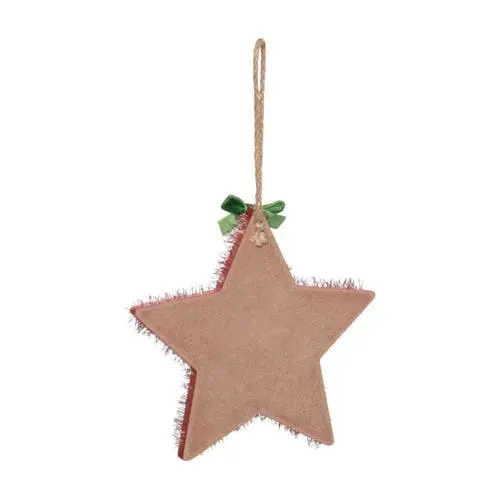 TRANSPAC Merry Bright Star Ornament Tinsel Christmas Tree Decoration