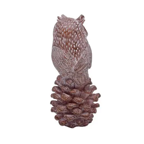 TRANSPAC Rustic Owl Figurine Fall Decor