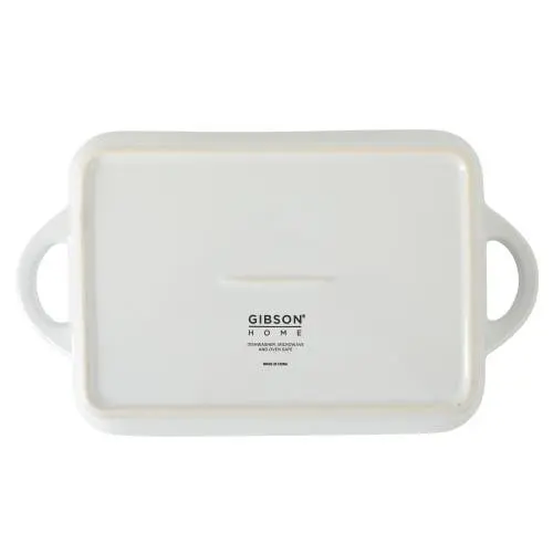 GIBSON HOME Gracious Dining Rectangular Stoneware Baking Dish With Handles