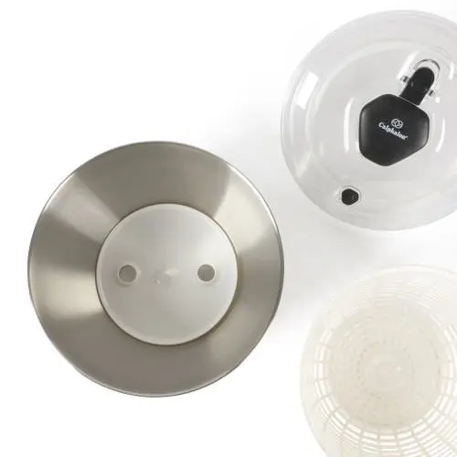 CALPHALON Aero 6.3 Qt Stainless Steel Salad Spinner With Strainer And Storage Lid